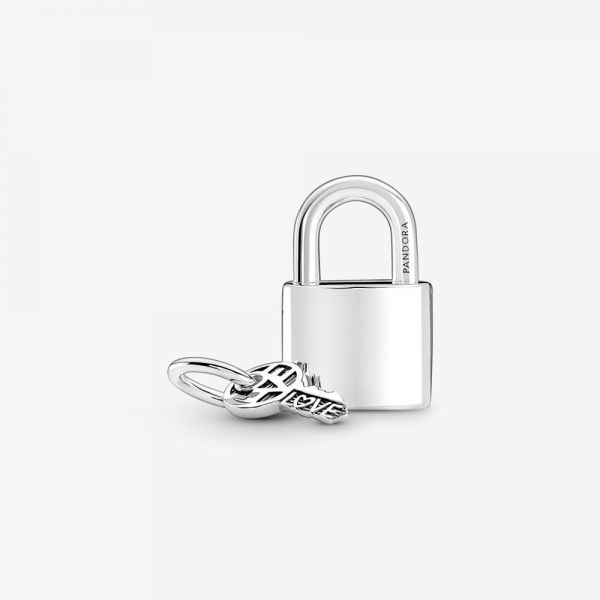 Pandora 790088C01 Charm-Anhänger Vorhängeschloss und Schlüssel Sterling ...