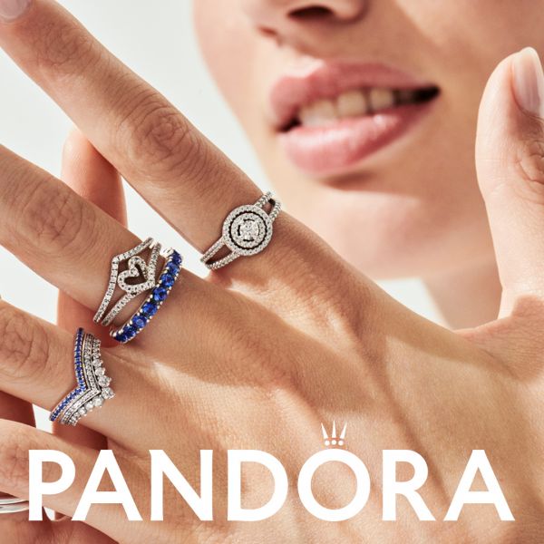 Pandora 196316C02 Ring Damen Timeless Wishbone Funkelnd Blau Silber Gr ...