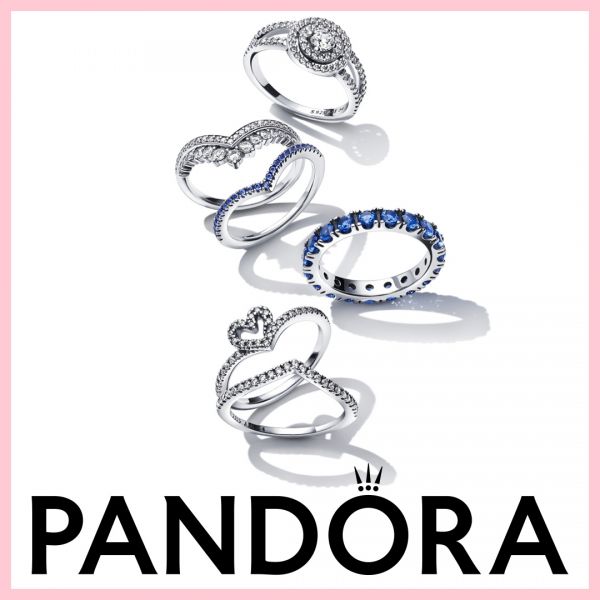 Pandora 196316C02 Ring Damen Timeless Wishbone Funkelnd Blau Silber Gr ...