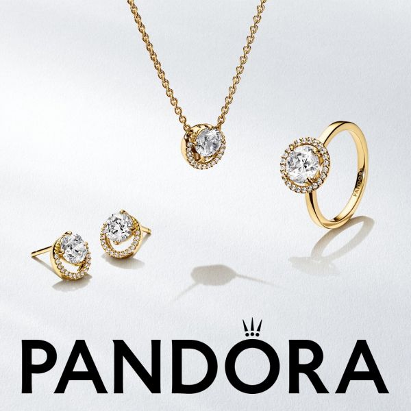 Pandora 161234C01 Ring Funkelnder Runder Strahlenkranz 14k Vergoldet Gr ...