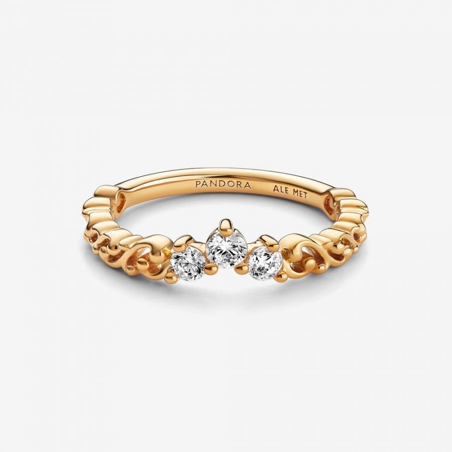 Pandora 162232C01 Diadem-Ring Damen Königlicher Wirbel 14k Vergoldet ...