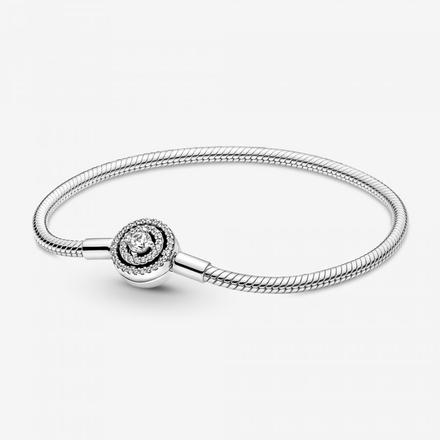 Pandora 590038C01 Schlangen-Gliederarmband Moments Strahlenkranz Silber ...