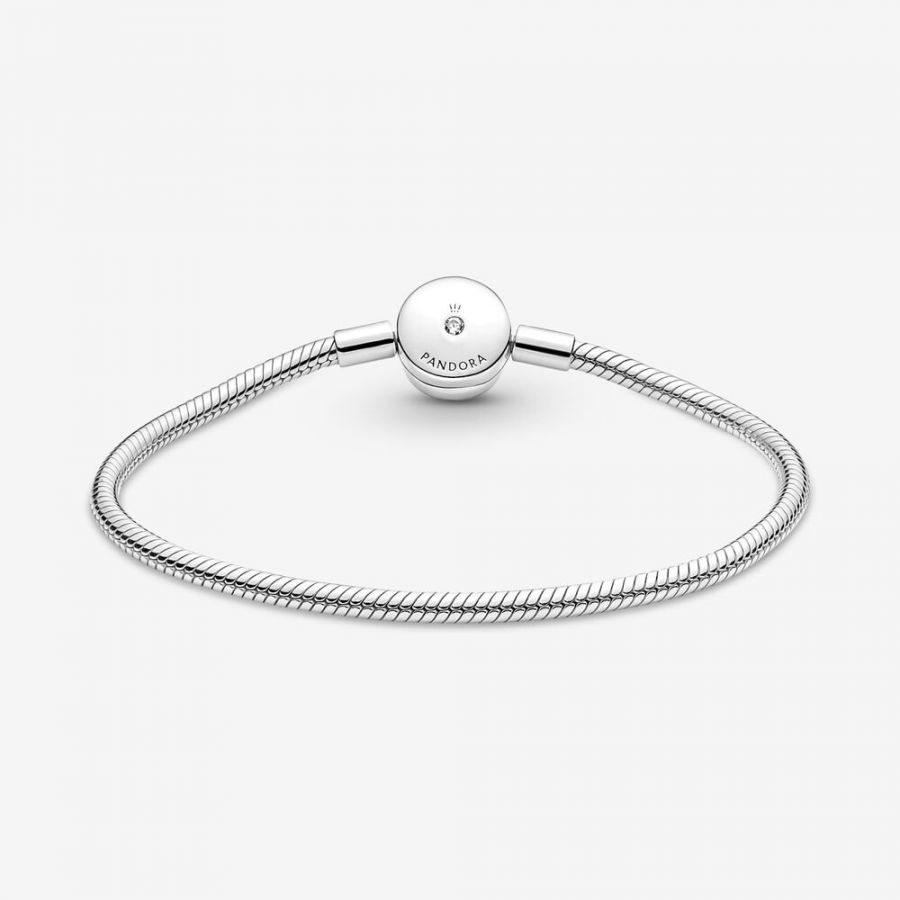 Pandora 590038C01 Schlangen-Gliederarmband Moments Strahlenkranz Silber ...