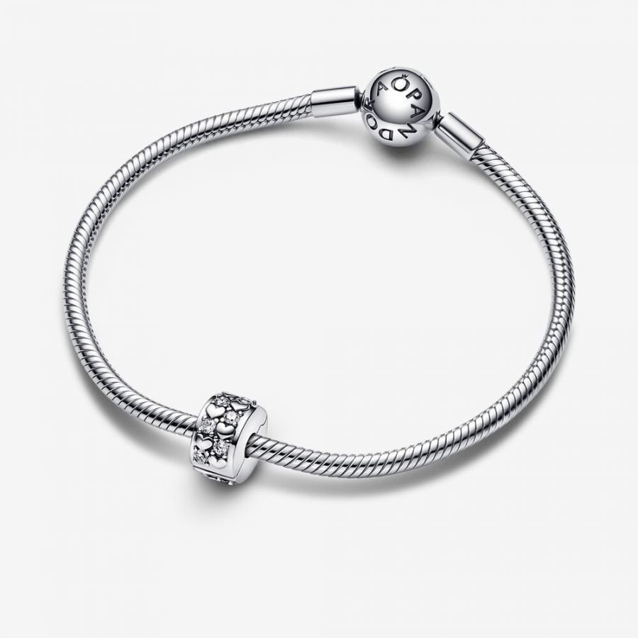Pandora 792235C01 Charm Clip Funkelnder Unendlichkeit Herzen Sterling ...