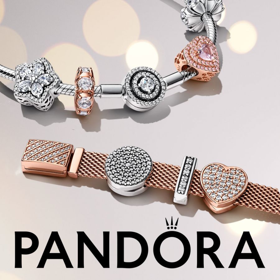 Pandora 590038C01 Schlangen-Gliederarmband Moments Strahlenkranz Silber ...